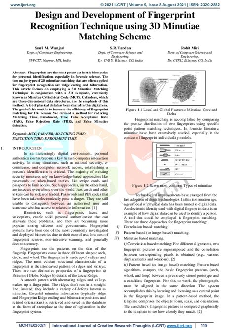 Pdf Design And Development Of Fingerprint Recognition Technique Using