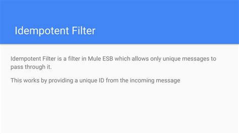Using Idempotent Filter Pptx