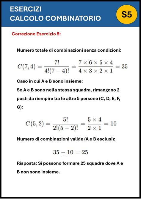 Esercizi Calcolo Combinatorio