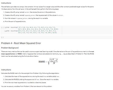 Solved Instructions The Cell Below Provides Two Arrays One