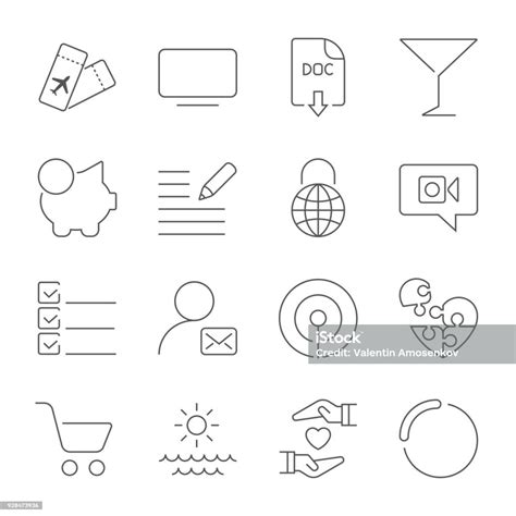 간단한 다른 아이콘 설정합니다 웹 및 모바일 사용 하는 보편적인 아이콘 기본 Ui 설정 개체 그룹에 대한 스톡 벡터 아트 및 기타 이미지 개체 그룹 그래픽 사용자