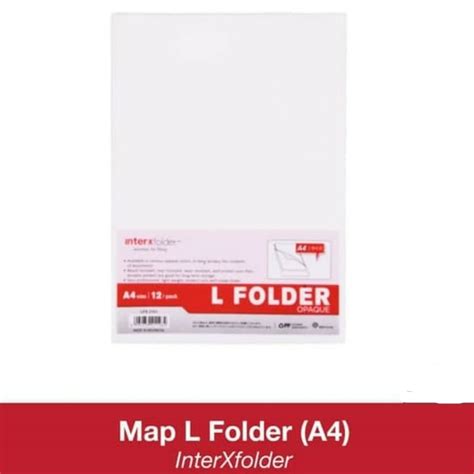 Lusinan Inter X Folder Map L A4 Transparant Clear Sleeve Plastik Sinar Mega Store