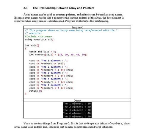 Solved 33 The Relationship Between Array And Pointers Array