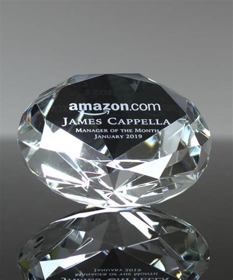 Crystal Diamond Paperweight Edco Awards