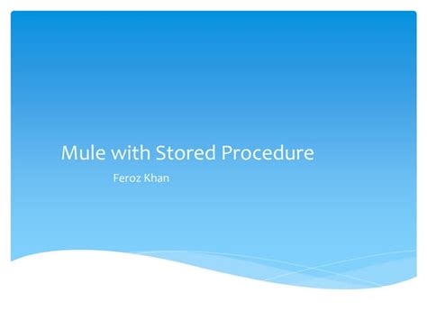 Mule With Stored Procedure Ppt