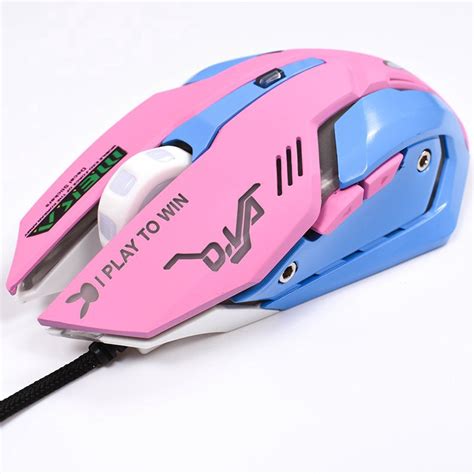 Overwatch Dva Wired Backlight Breathing Light 1 5m Usb Mouse Shopee