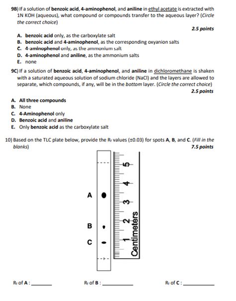 98 If A Solution Of Benzoic Acid 4 Aminophenol And Aniline Course Hero