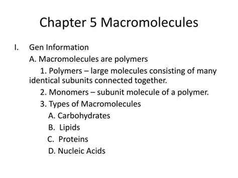 Ppt Chapter 5 Macromolecules Powerpoint Presentation Free Download Id 2169637