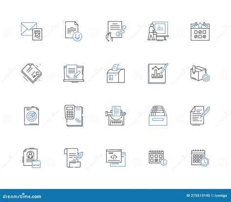 Formulating Strategy Line Icons Collection Planning Analysis Tactics Objectives Vision