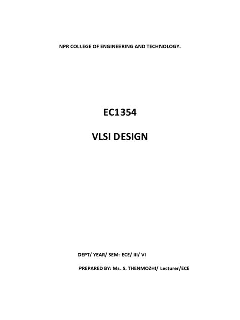 Vlsi Pdf Cmos Field Effect Transistor