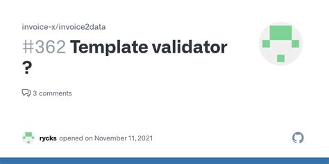 Template Validator · Issue 362 · Invoice Xinvoice2data · Github