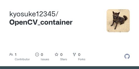 GitHub Kyosuke OpenCV Container