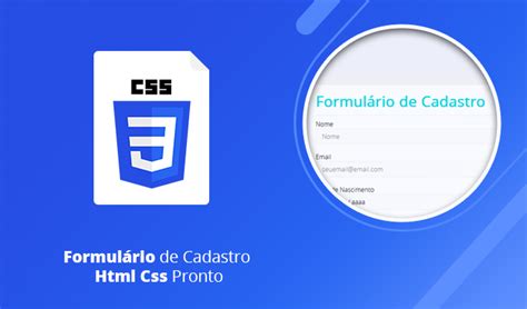 Formulário de Cadastro HTML CSS Pronto Formulário HTML