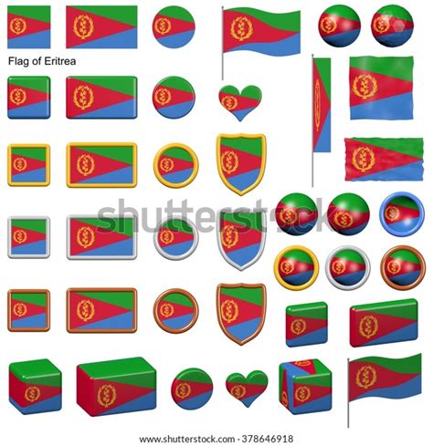 3d Shapes Containing Flag Eritrea Stock Illustration 378646918