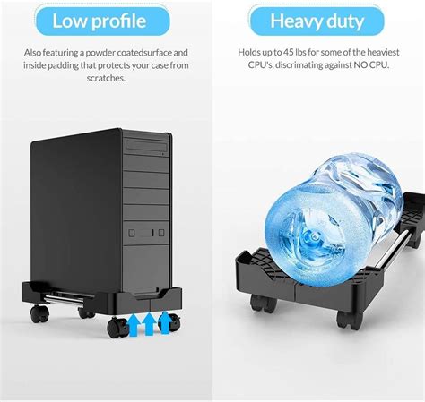 ORICO Mobile CPU Stand Adjustable Computer Tower Stand With Locking Caster Wheel Adjustable