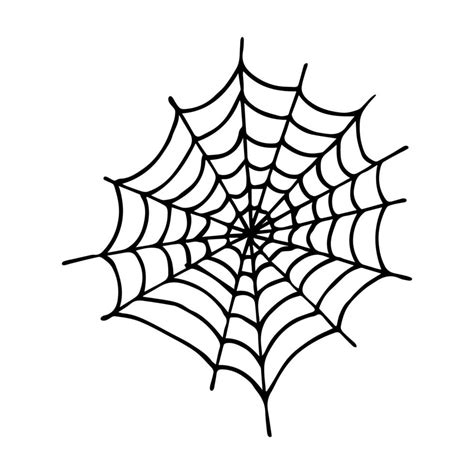 Simple Hand Drawn Spider Web Illustration Cute Gossamer Clipart Halloween Doodle For Print