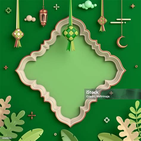 모스크 창 케투팻 등불 초승달 만화 스타일 라마단 카렘 Mawlid Iftar Isra Miraj Eid Al Fitr Adha