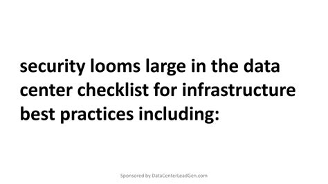 Data Center Checklist For Infrastructure Best Practices Slideshare Pdf Computer Networking