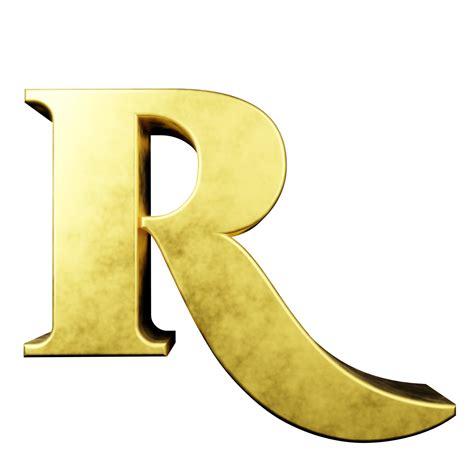 Efecto De Texto Dorado Letra R Renderizado 3d 16316808 PNG