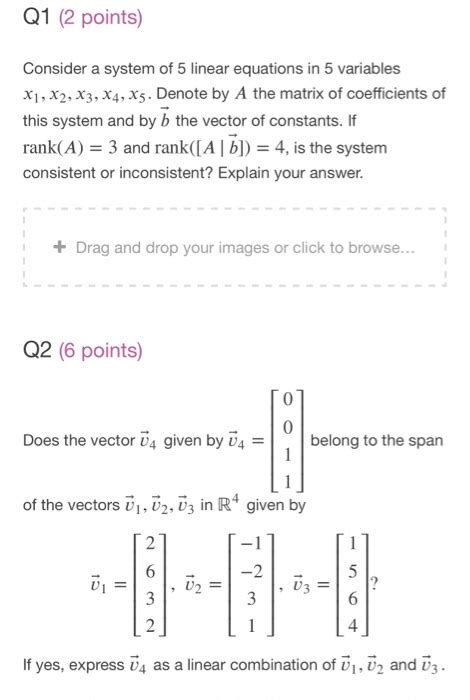 Solved Q Points Consider A System Of Linear Equations Chegg Com