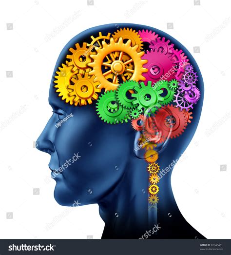 Brain Sections Made Cogs Gears Representing Stock Illustration 81345451