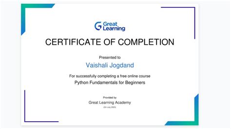 Vaishali Jogdand On Linkedin Greatlearningacademy Greatlearning Glacertificate