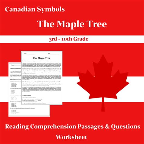 The Maple Tree Reading Comprehension Passages And Questions Worksheets