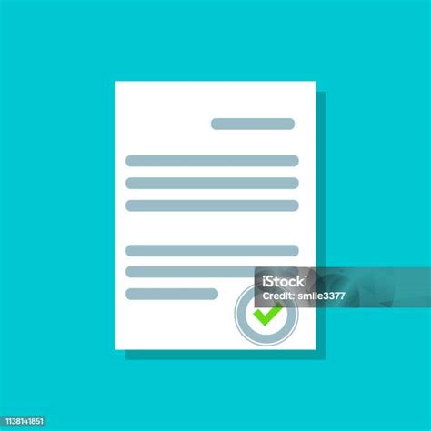 확인 표시가 있는 문서 아이콘입니다 파란색 배경에 평면 디자인의 흰색 체크 리스트 0명에 대한 스톡 벡터 아트 및 기타 이미지 0명 계약서 더미 Istock