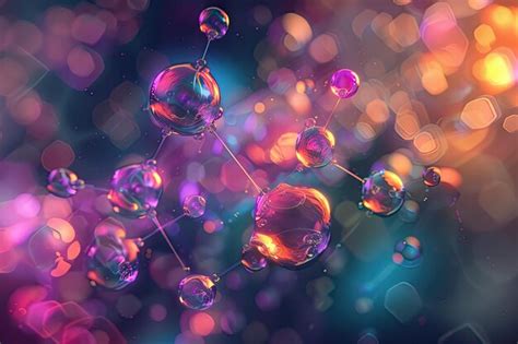 Creative Abstract Art Representing Colorful Molecules And Chemistry