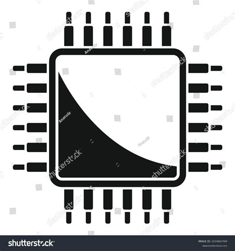 Science Cpu Icon Simple Vector Circuit Stock Vector Royalty Free Shutterstock