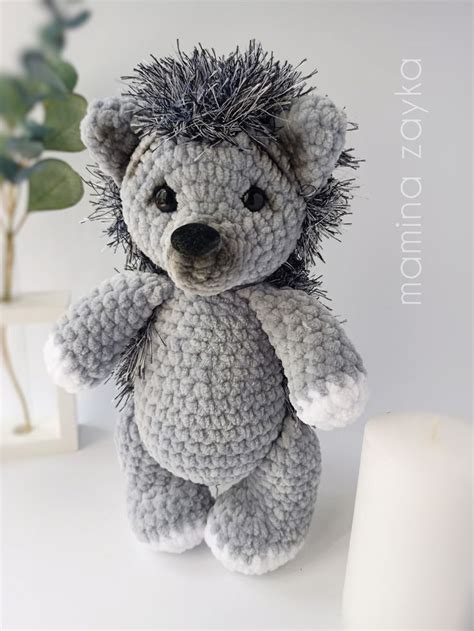 Ёжик крючком из плюшевой пряжи МК описание Teddy Bear Teddy Toys
