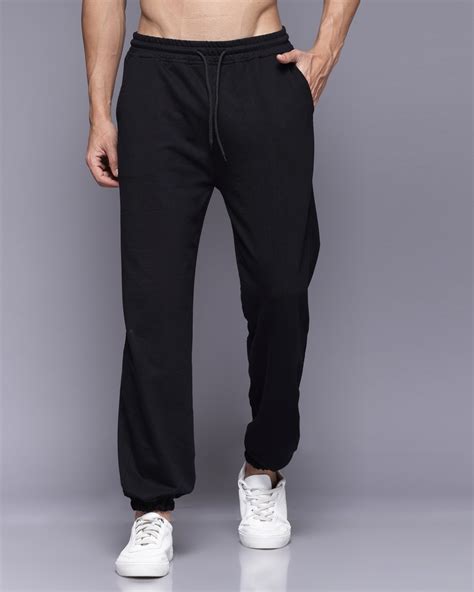 Buy Mens Black Relaxed Fit Joggers Online At Bewakoof