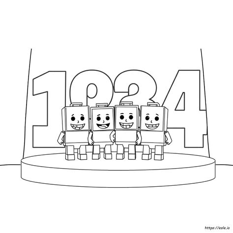 Coloriage Numberblocks 4