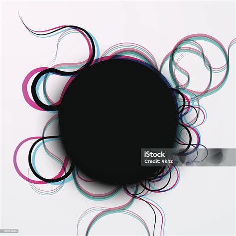 입체 사진 3d 추상적임 서클 프페임 복사 공간 설계 요소 제거와 3차원 형태에 대한 스톡 벡터 아트 및 기타 이미지 3차원