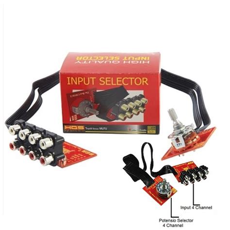 Jual Kit Audio Input Selector Input 4 RCA 1 Output 4 Channel Rotary Switch 3x4 Selektor Box BELL
