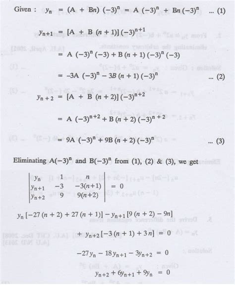 Formation Of Difference Equations