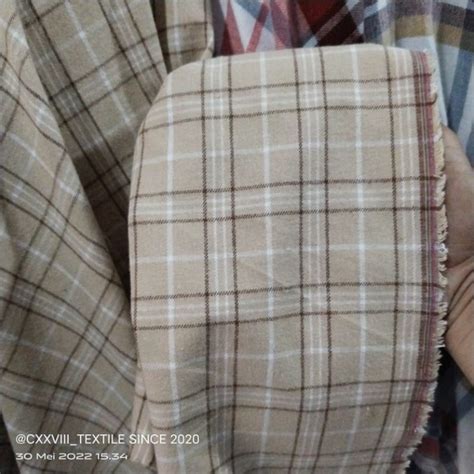 Jual Kain Cottun Flanel Motif Kotak Cocok Untuk Kemeja Per 1 Mer