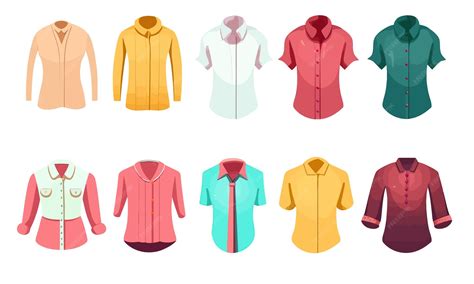 Conjunto De Blusas Y Camisas De Mujer Prenda Informal De Verano Aislada