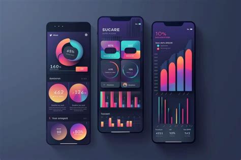 Mobile App Infographic Template With Modern Design Weekly And Annual Statistics Graphs Pie