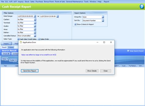 Pos35fnb Inquiry Pos Report Error Value Was Either Too Large Or Too Small For Lnt32