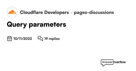 Query Parameters Cloudflare Developers