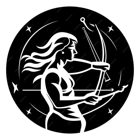 A Striking Black And White Illustration Of The Sagittarius Zodiac Sign