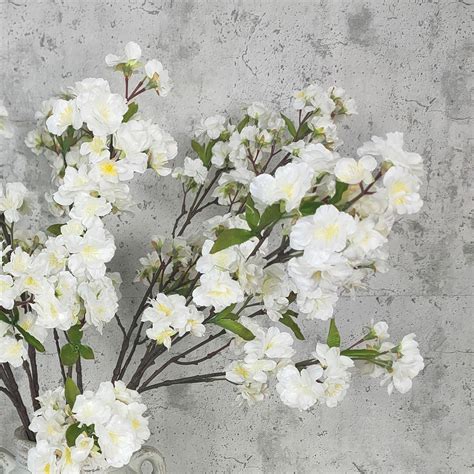 Faux White Cherry Blossom Spray Floralsilk