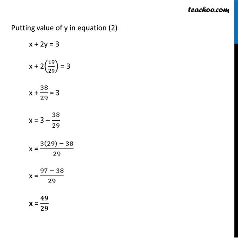 Example 7 Solve By Substitution 7x 15y 2 And X 2y 3