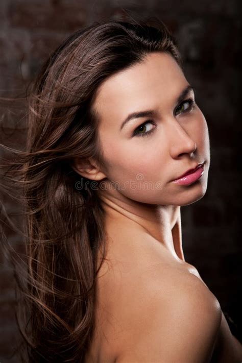 Portrait Of Beautiful Brunette Girl Stock Image Image Of Portrait