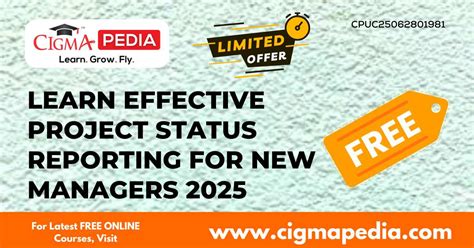 Learn Effective Project Status Reporting For New Managers Free Udemy Course CIGMA Pedia
