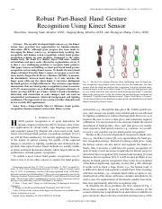 Robust Part Based Hand Gesture Recognition Using Kinect Sensor Pdf IEEE TRANSACTIONS ON