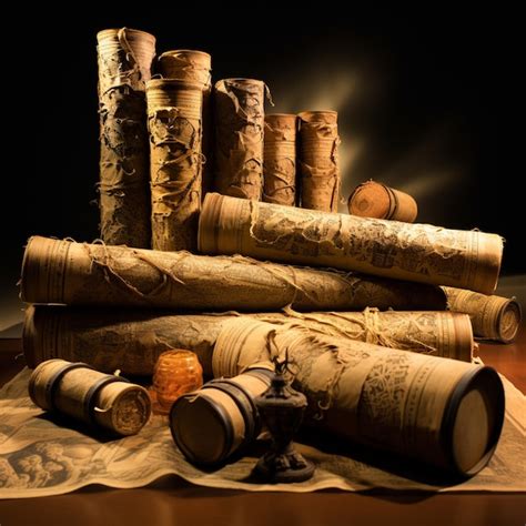 Premium Ai Image A Library Of Ancient Scrolls