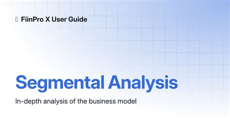 Segmental Analysis Fiinpro X User Guide