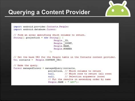 Android Content Providers Ppt Databases Computer Software And